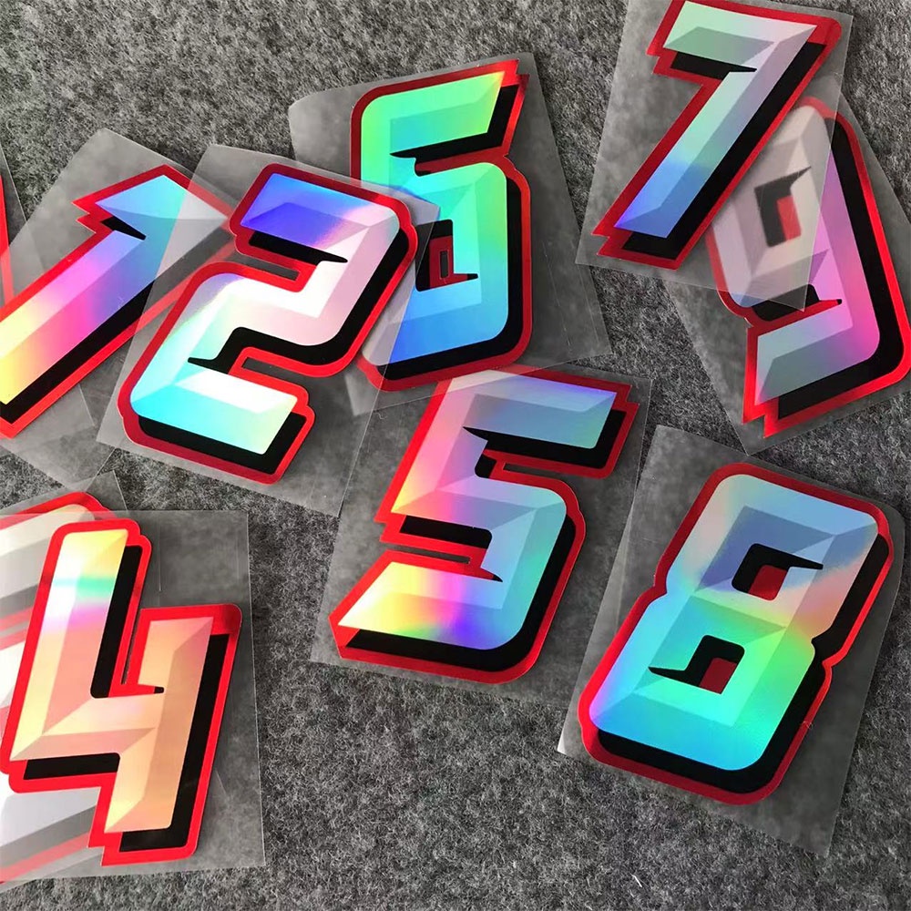 Rainbow Reflector Motorcycle Racing Number DIY Sticker For Honda Click ...