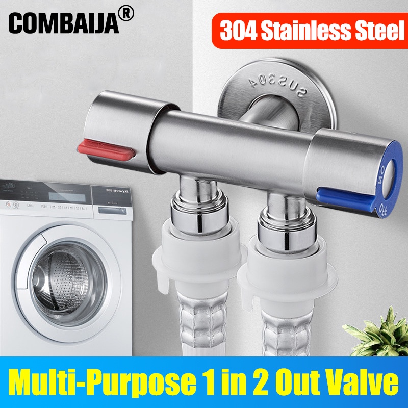 Multi-Function Standard Spout Faucet 1 in 2 out 304 Stainless Steel Two ...