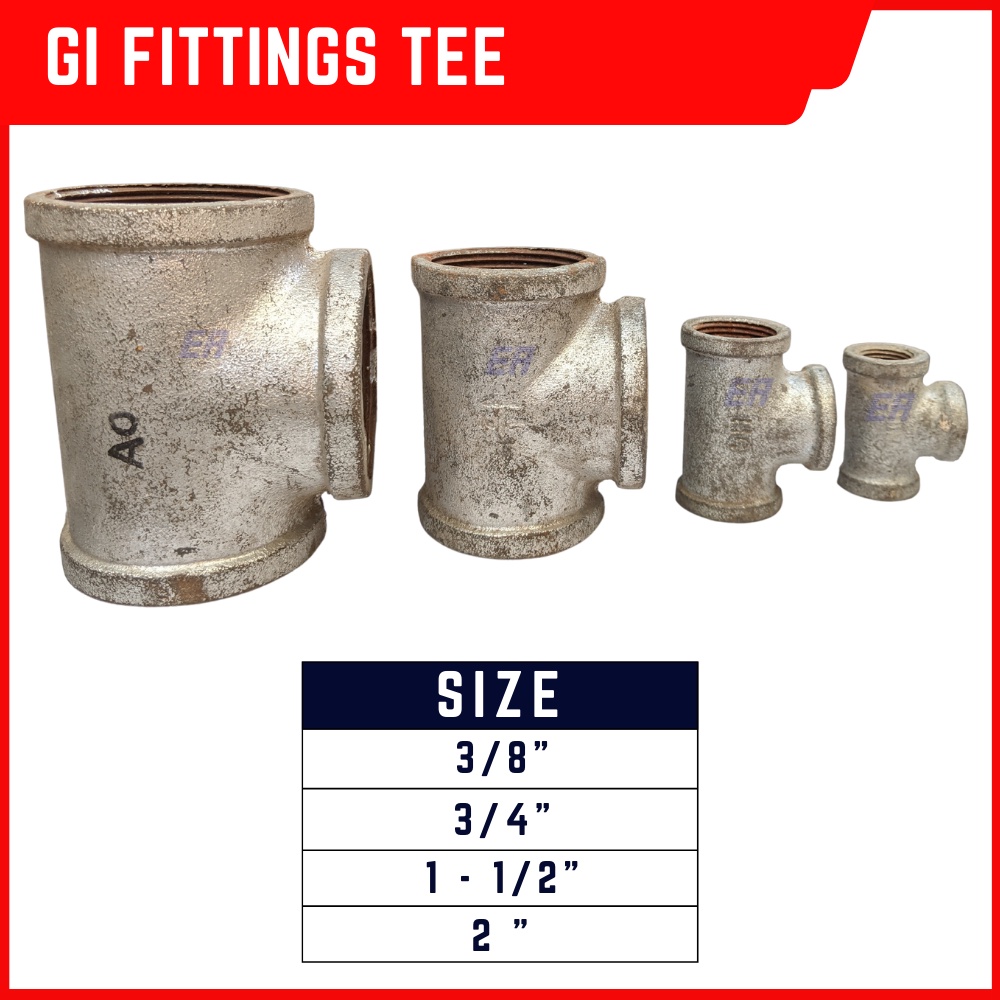 GI Fittings Tee 2 Inches (GT2O) | Shopee Philippines