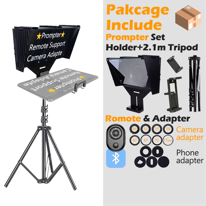Prompter for Studio Live fits Mobile Tablet Clip Camera Portable with ...