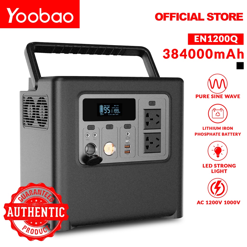 Yoobao EN1200Q 384000mAh 1200W PD100W Quick Charge LED Display Power ...