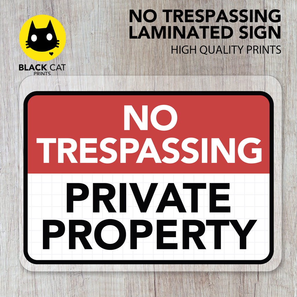 No Trespassing Sign / Laminated Signage / Sign Board | Shopee Philippines