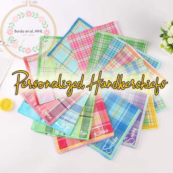 Burda MNL Personalized Checkered Handkerchief for Men and Women with ...
