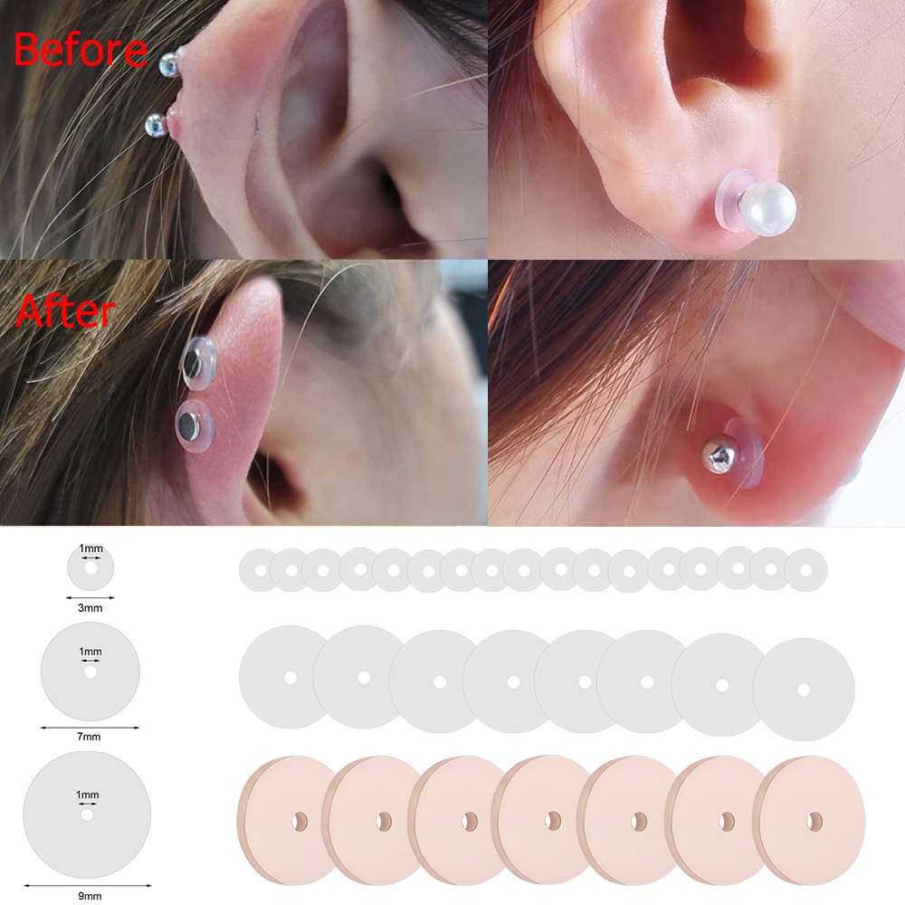 6-200Pcs/lot Silicone Nopull Piercing Healing Discs Flexible Anti ...