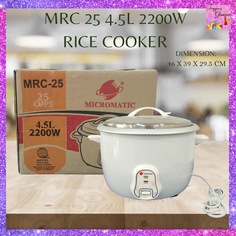 MICROMATIC RICE COOKER 4.5 LITERS/ RICE COOKER WITH PADDLE AND CUP ...