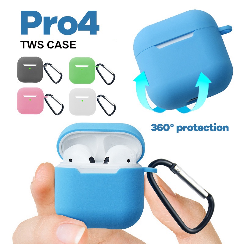 Pro 4 Tws Case Bluetooth Earphone Silicone Protective Case Cover Solid ...