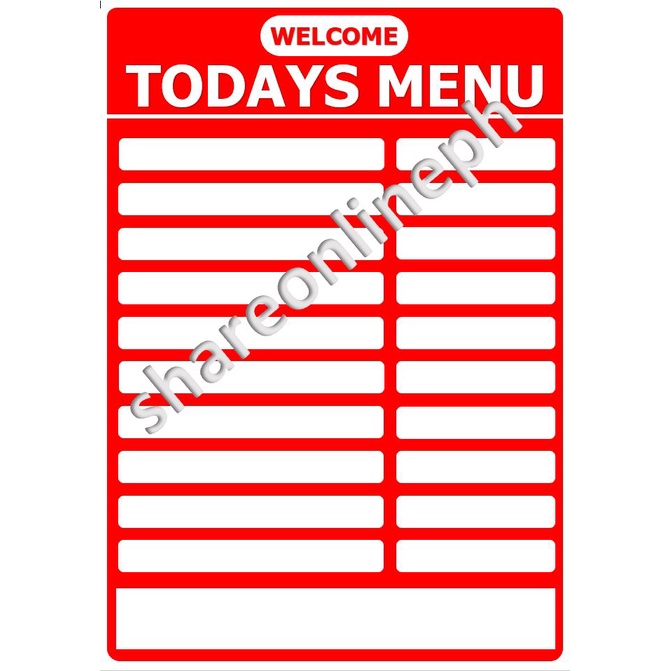 Laminated Signages | Menu For Today | Menu | Todays Menu | A3 Big Size ...