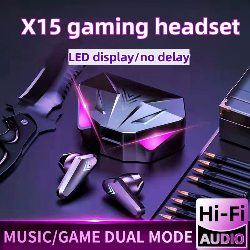 X15 TWS Wireless Earbuds Bluetooth Earphones for Gaming Headset Noise Cancelling Hifi Bass with ...