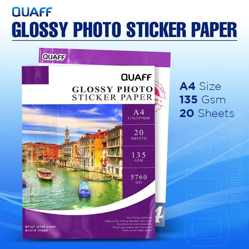 QUAFF Glossy/Matte Inkjet Photo Sticker A4 Size 90gsm / 135gsm ...