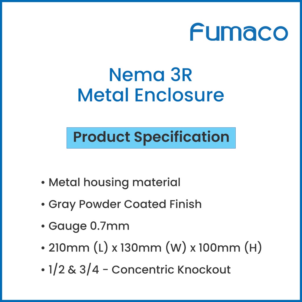 Fumaco Nema 3R Metal Electrical Enclosure Box Panel Board for Din Rail ...