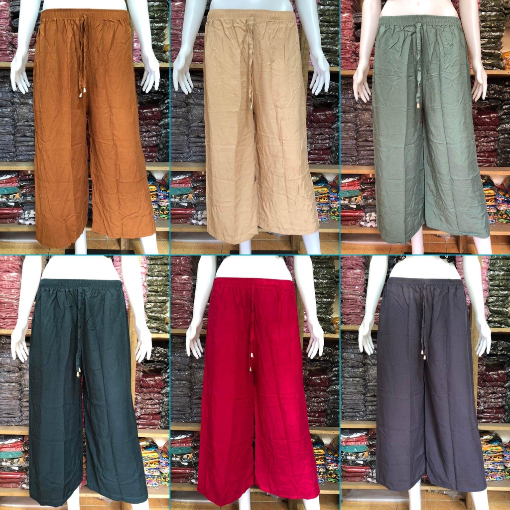 CHALLIS Plain Square pants w/Pocket (CAN FIT UP TO XL) | Shopee Philippines