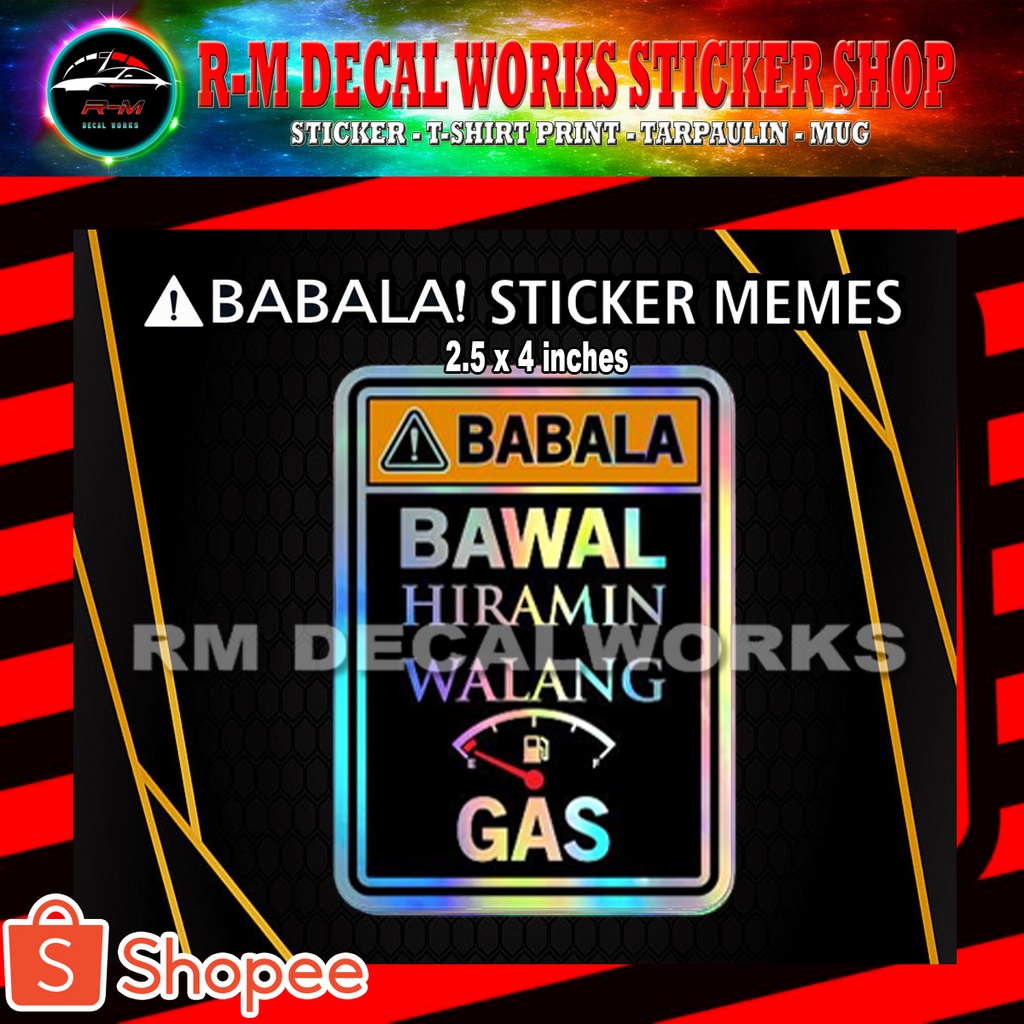 RM Babala Sticker Meme Hologram Vinyl Holographic Stickers Motorcycle ...
