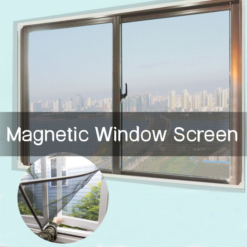 DIY Customize Magnetic Window Screen windows Washable Curtain Anti Fly ...