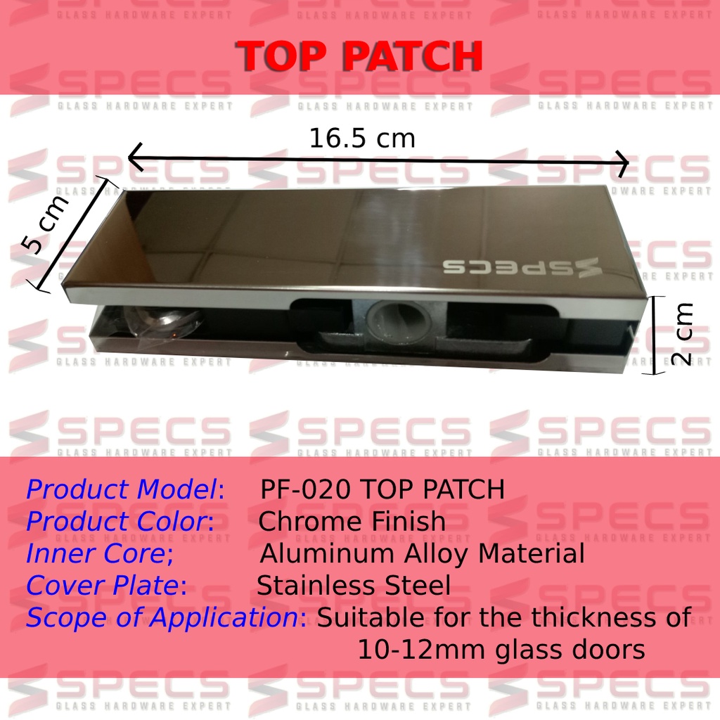 BEST QUALITY STAINLESS STEEL: TOP PATCH, PATCH FITTINGS. BRAND: SPECS ...