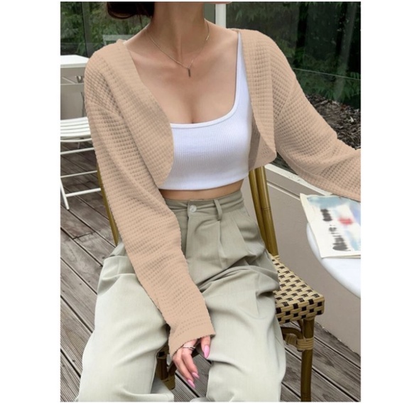 Women's Trendy Cardigans Fashion Solid Drop Shoulder Open Front Top ...