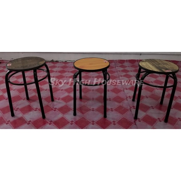 Stool chair (Low) Metal and Wood / Round chair / upuan / Chair #667 ...