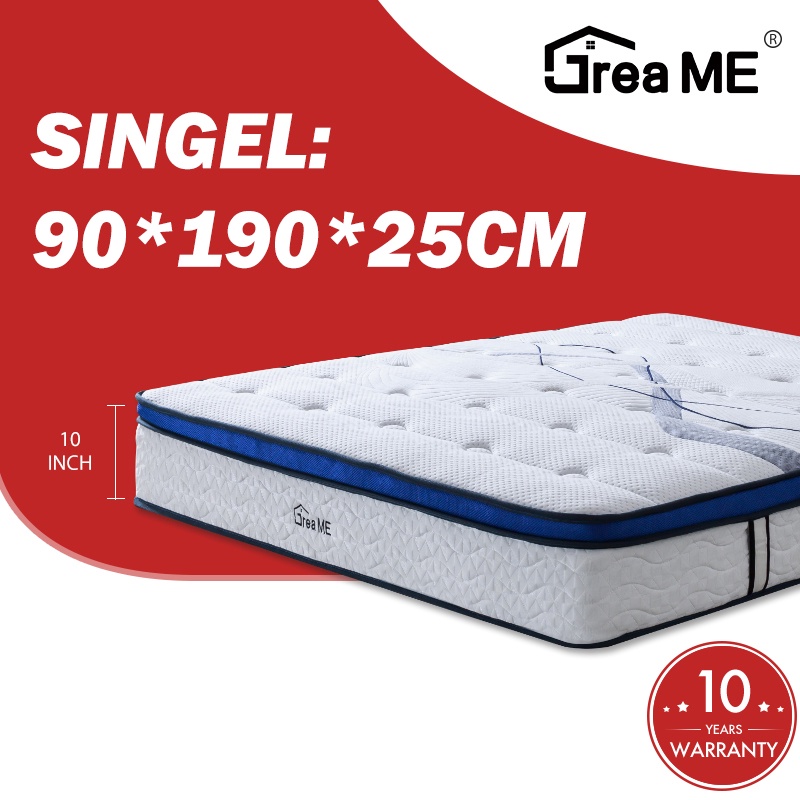 DreaMe 10 inch 5-star hotel Memory foam Spring mattress Comfort Deluxe ...