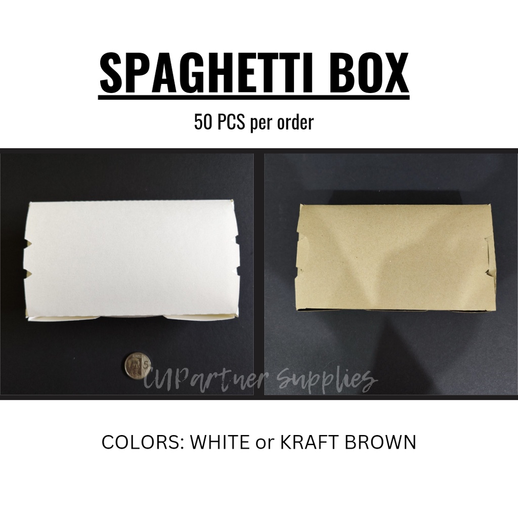 Paper Box / Spaghetti Box (Laminated ) - 50 PCS per order (White or ...