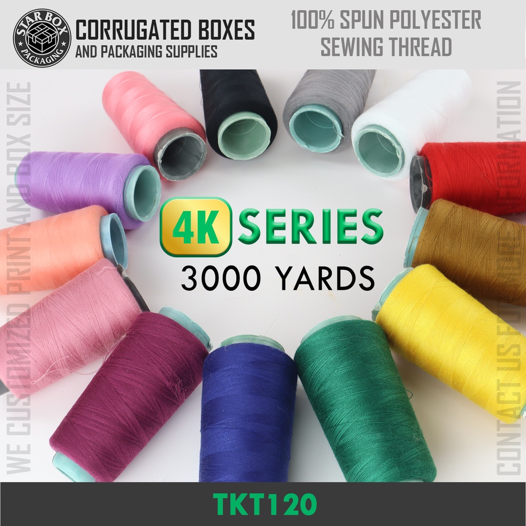 Starbox 4K SERIES 100% Spun Polyester Sewing Thread TKT120 3000 ...