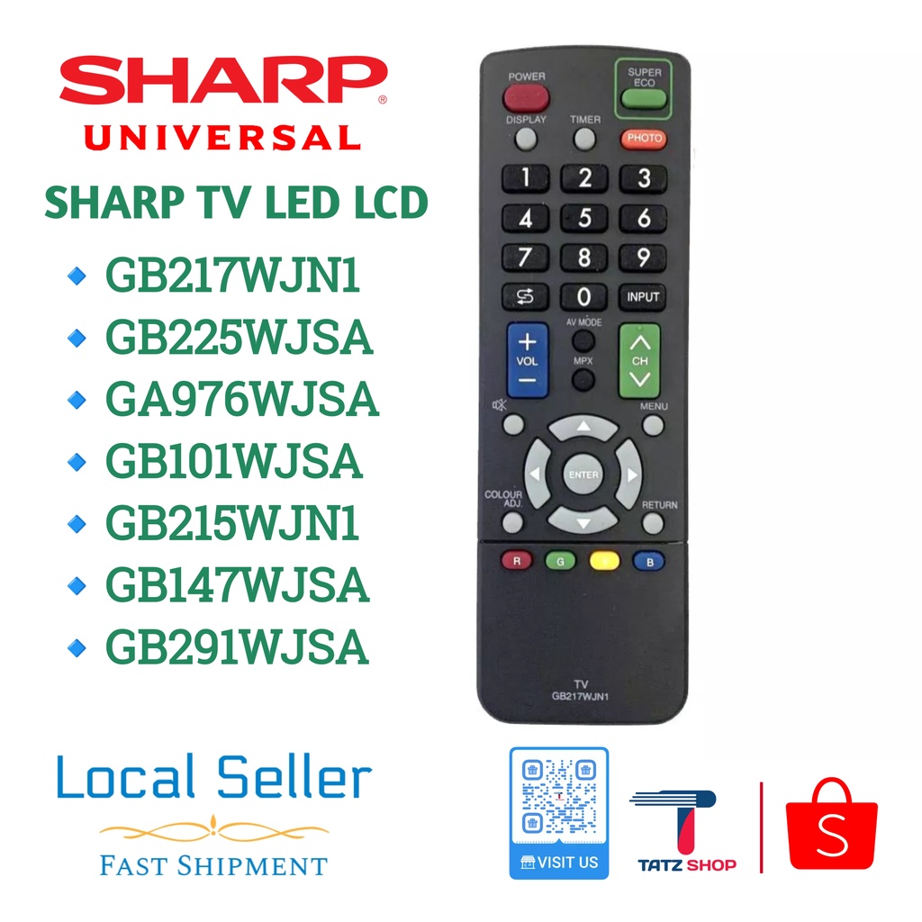 SHARP Original Remote TV/LED/LCD Remote Control Replacement GB217WJN1 ...
