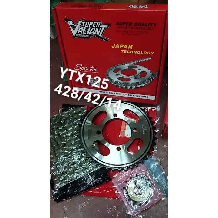 SPROCKET AND CHAIN SET YTX125 / STX HEAVY DUTY HIGH QUALITY | Shopee ...