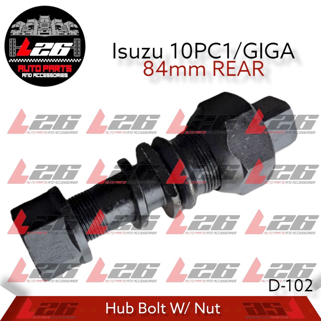 Isuzu 10PCI /GIGA HUB BOLT W/ NUT REAR D-102 84mm | Shopee Philippines