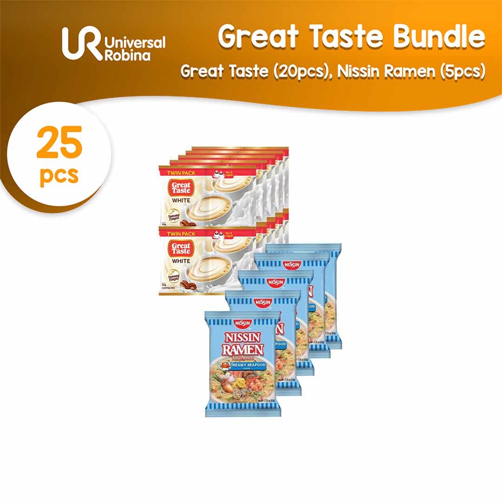 2 x Great Taste White 3-in-1 Twin Pack (50g x 10) and 5 x Nissin Ramen ...