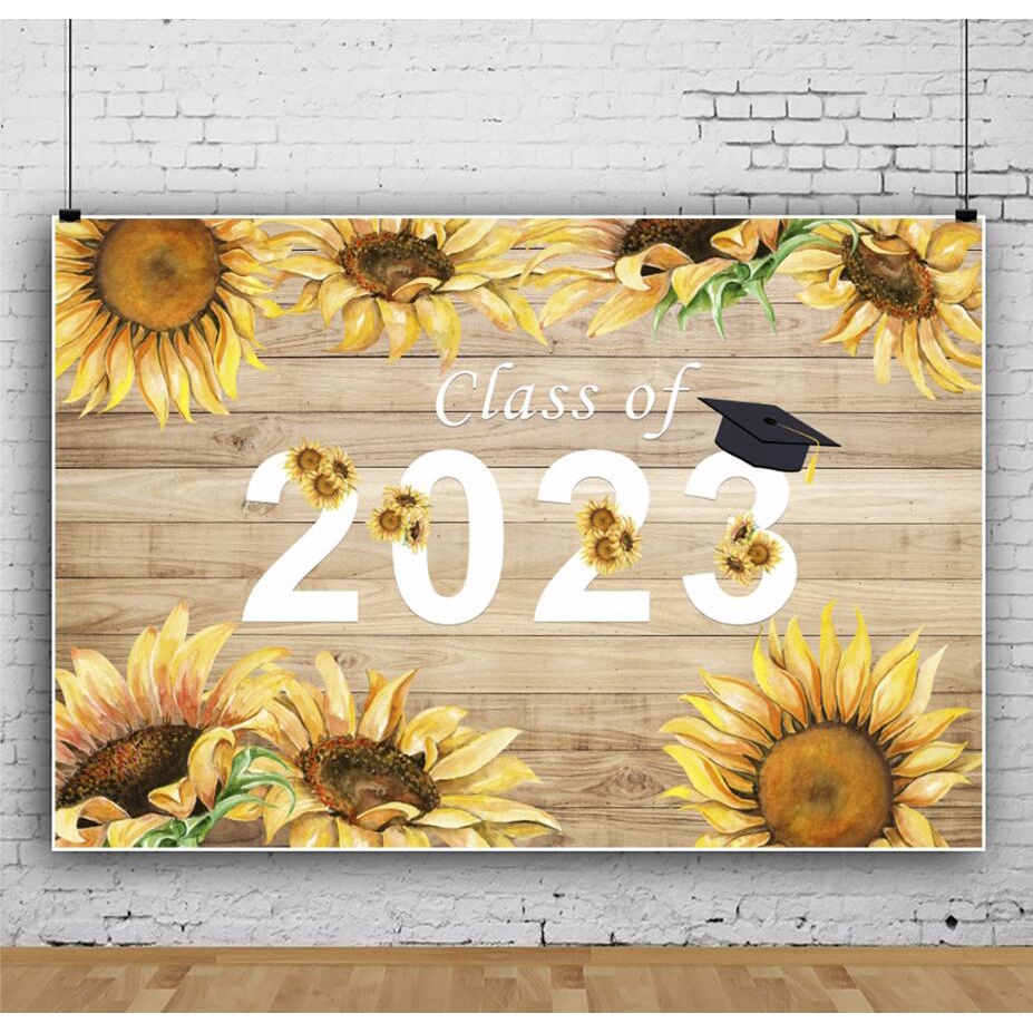 2023 Graduation Party Backdrop Class of 2023 Blue Gold Glitter ...