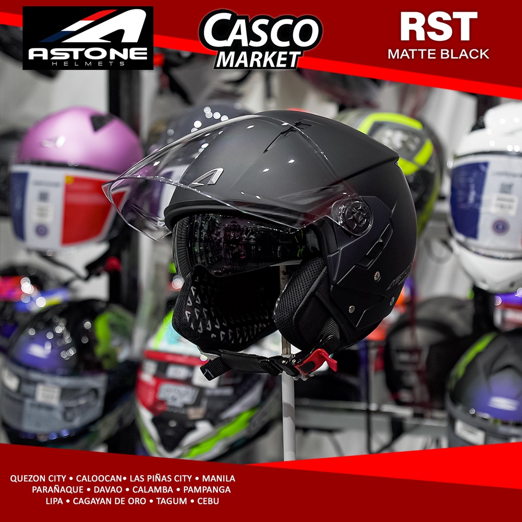 ASTONE RST HALF FACE DUAL VISOR MOTORCYCLE HELMET | Shopee Philippines