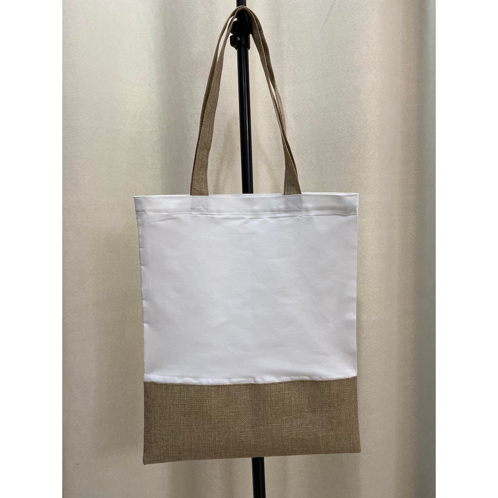 Plain Jute and Katsa Tote Bag Linen Burlap Grocery Shopping Bag ...