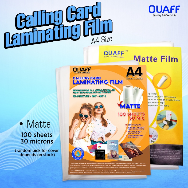 QUAFF Calling Card Laminating Film A4 Size 216x303mm 30 Microns (100 ...