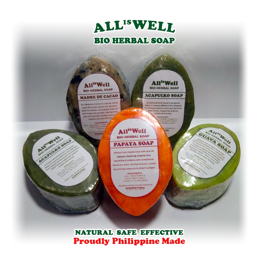 AllisWell Herbal Soap Acapulco Moringa Guava Madre de Cacao Papaya Skin ...