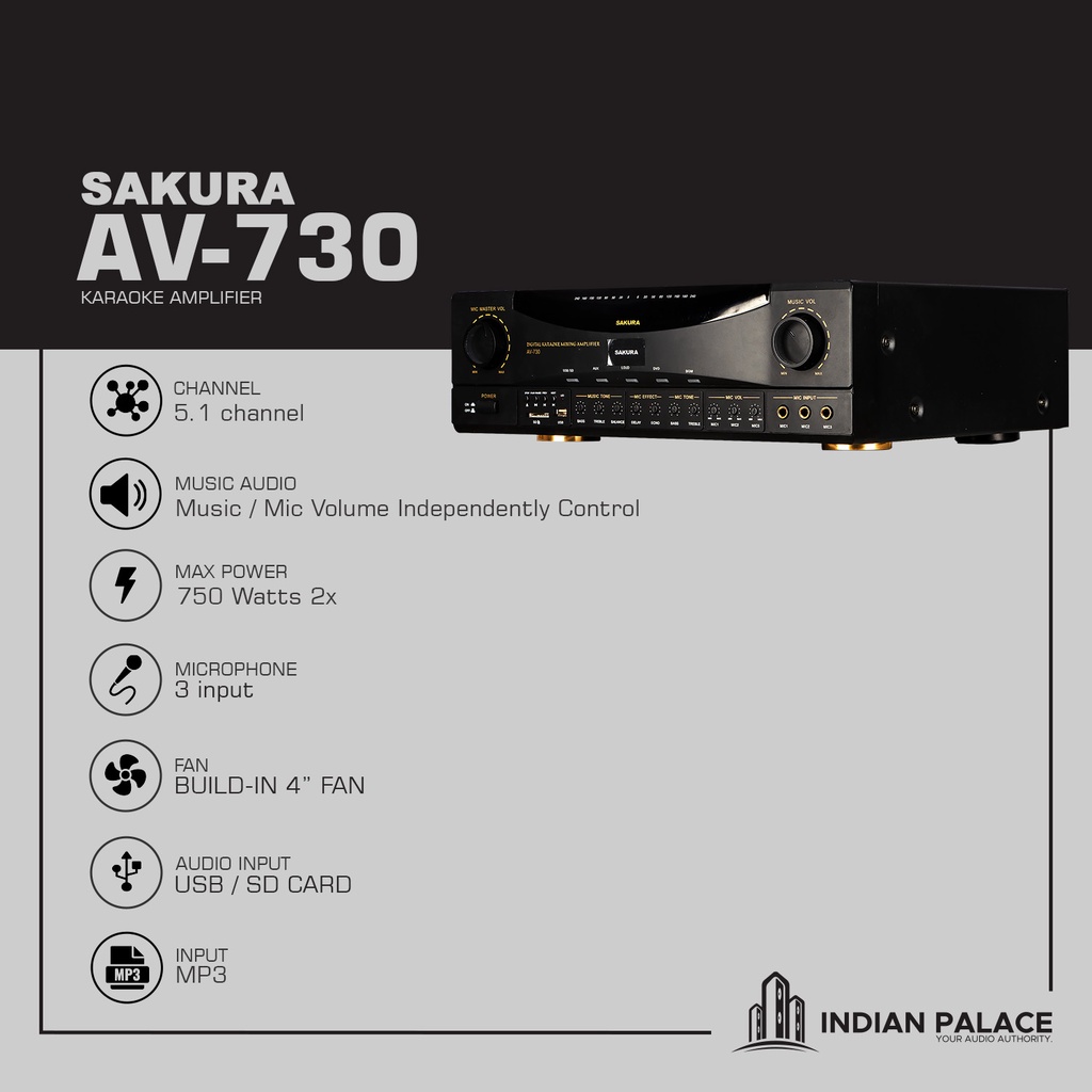SAKURA Amplifier AV-730 [750 watts per channel] | Shopee Philippines