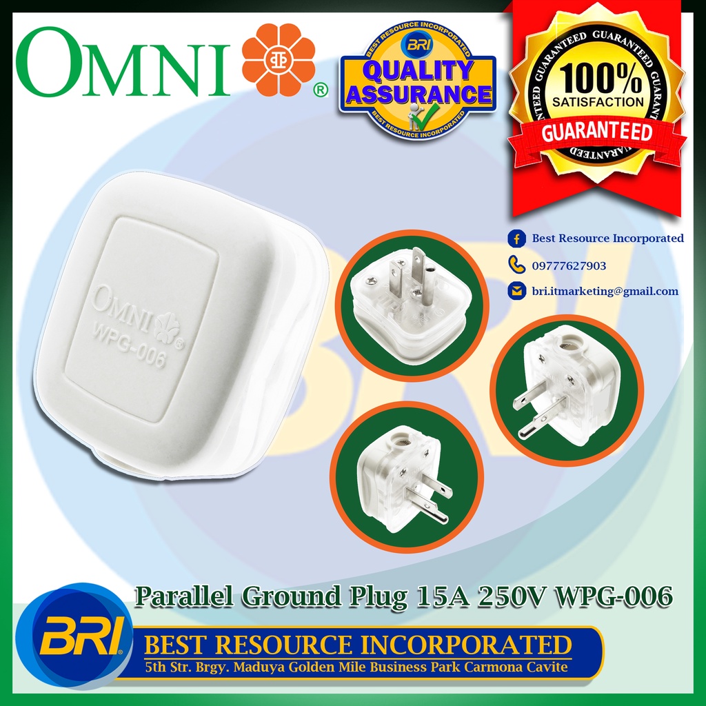 Omni Parallel Ground Plug 15A 250V WPG-006 | Shopee Philippines