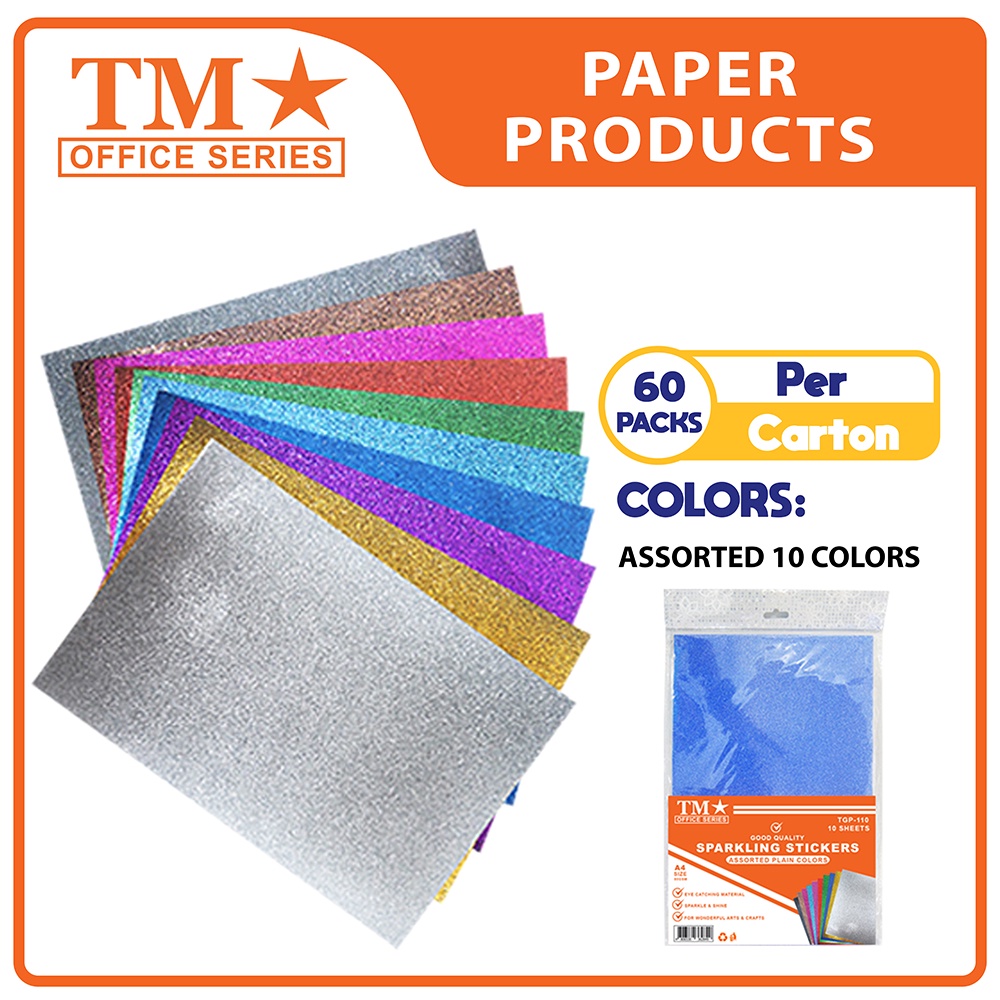 TM 60 packs Sparkling Stickers Plain Color Assorted 10's (TGP-110 ...