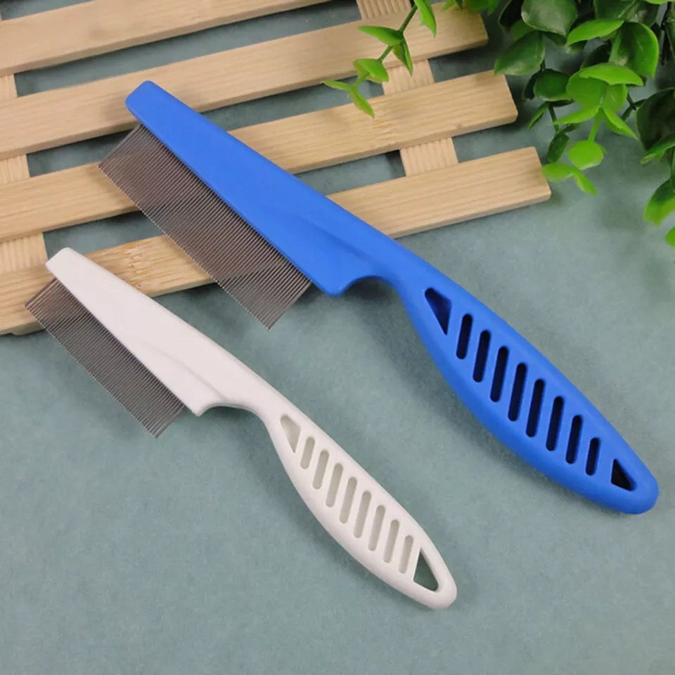 12-24pcs 2sizes Pet flea comb hair comb dog cat stainless steel needle ...