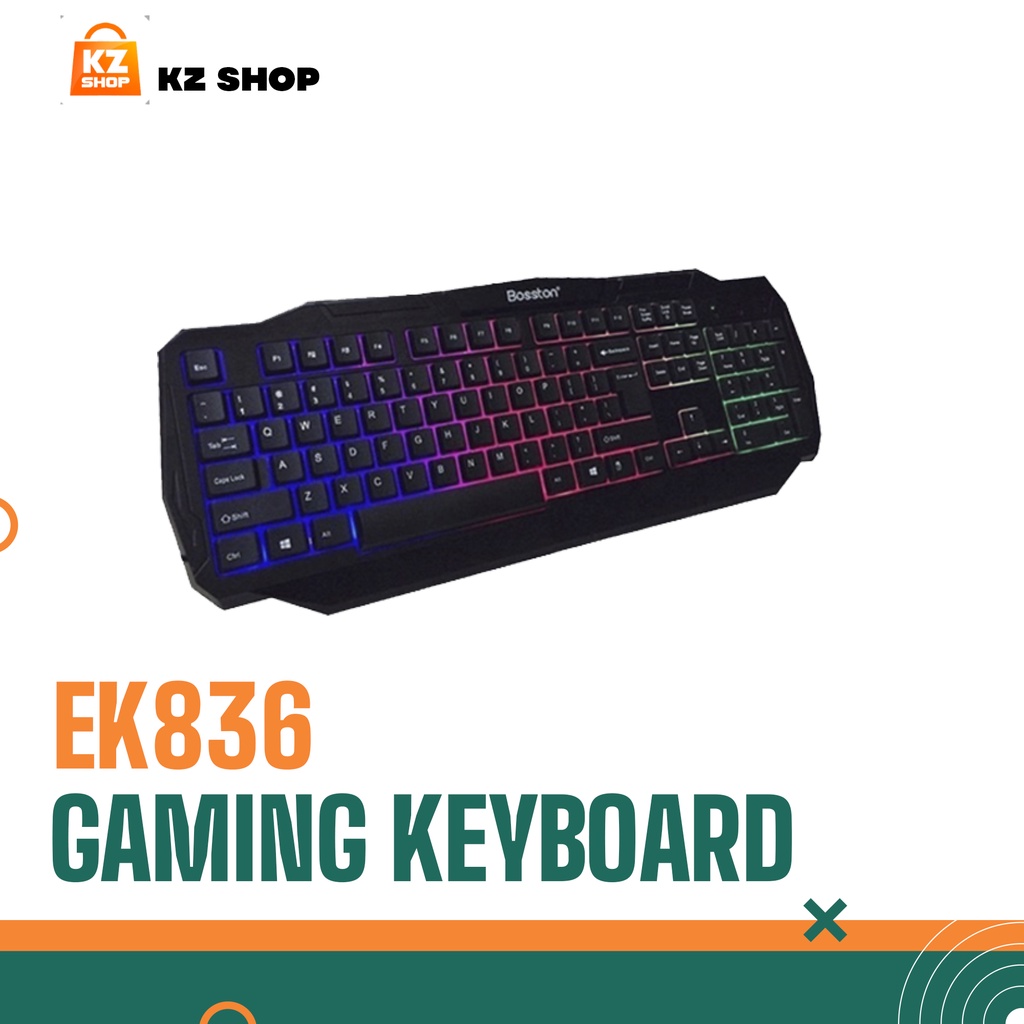 Bosston EK836 Rainbow Lighting Keyboard | Shopee Philippines