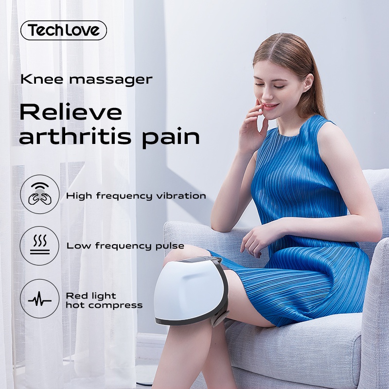 Tech Love Knee Massager Electric Pulse Vibration Hot Compress Arthritis ...