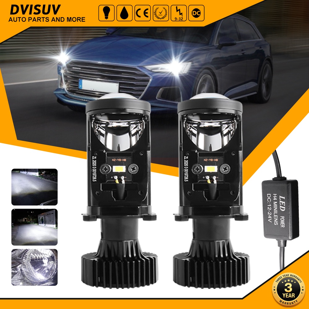 H4 LED Headlight Projector Canbus 90W Lens Automobles Bulb Conversion ...