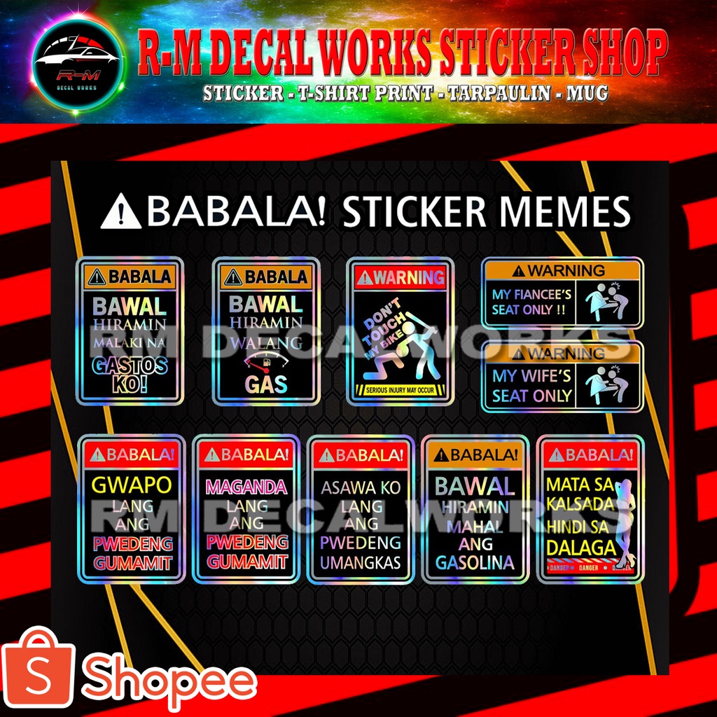 RM Babala Sticker Meme Hologram Vinyl Holographic Stickers Motorcycle Babala Car Sticker Decals ...