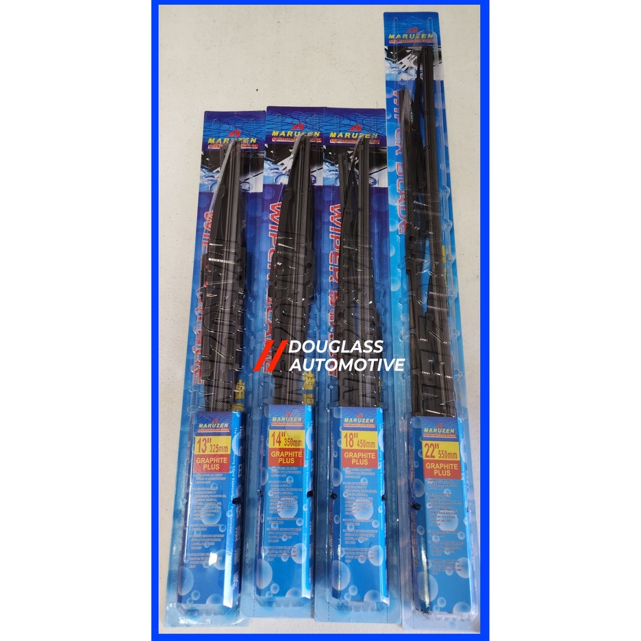 MARUZEN (SET OF 2) Universal GRAPHITE PLUS Wiper Blade All Sizes ...