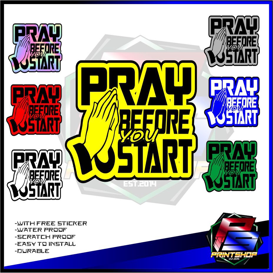 Pray Before You Start for Handle Bar Switch Sticker Printed | Shopee ...