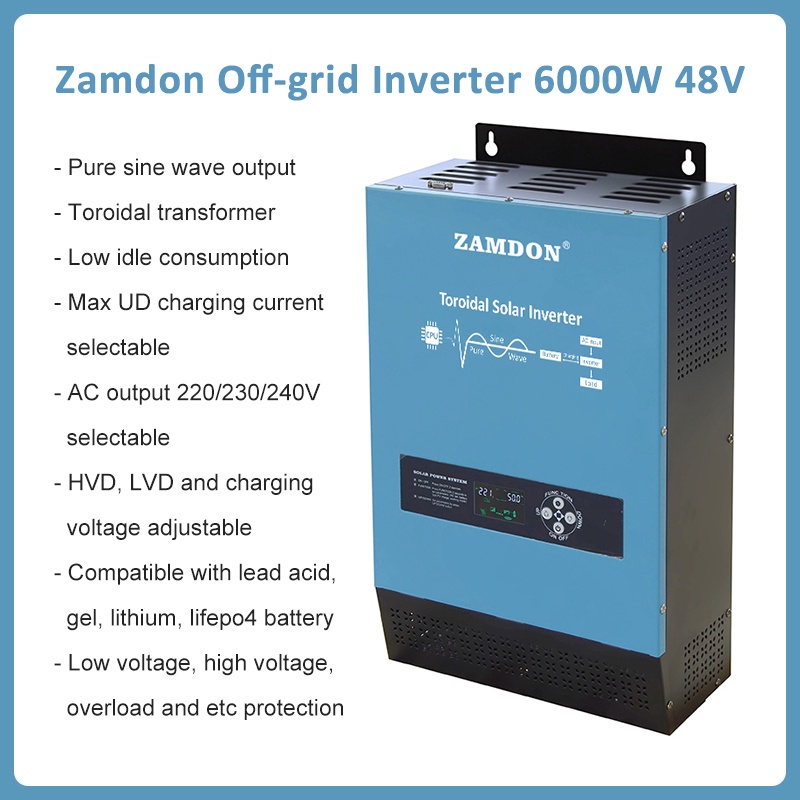 Zamdon Solar Inverter 48V6000W - Toroidal Off Grid Inverter | Shopee ...