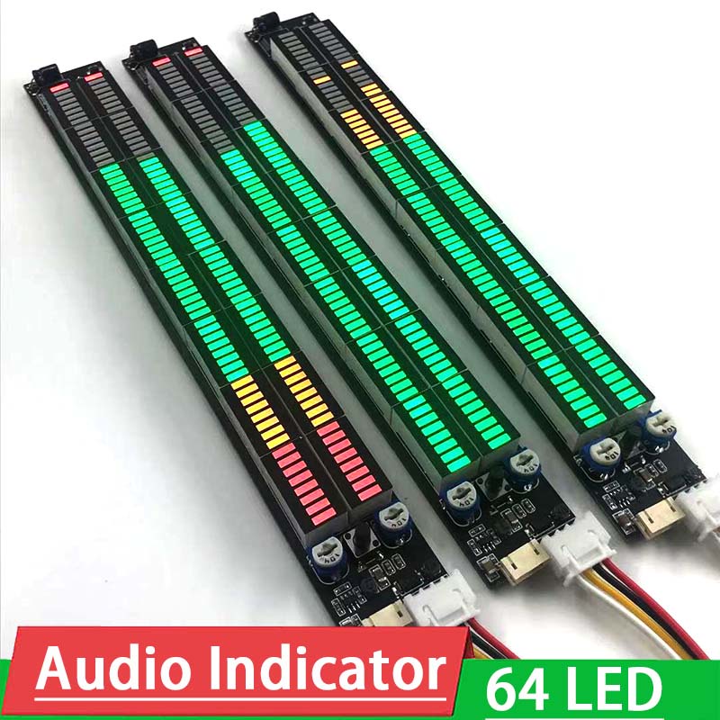 Multi-mode 64 LED Stereo Music Spectrum light Audio Indicator Amplifier ...