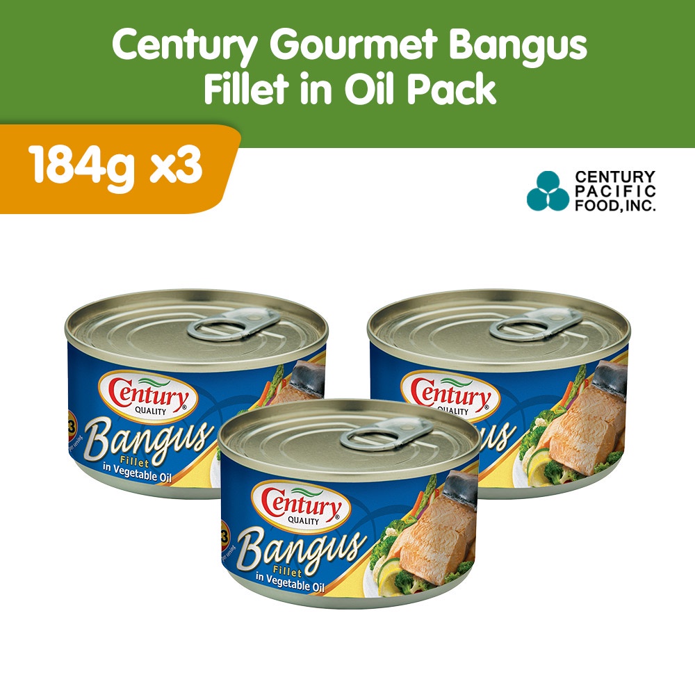Century Gourmet Bangus Fillet in Oil 184g (Pack of 3) | Shopee Philippines