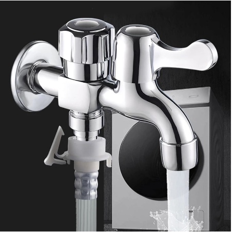 upper two-way washing machine faucet one divided into two household one ...