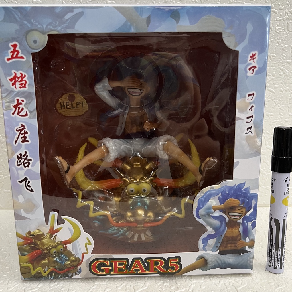 One Piece Luffy Gear 5 Sun God Nikka Luffy Sitting dragon pose Running ...