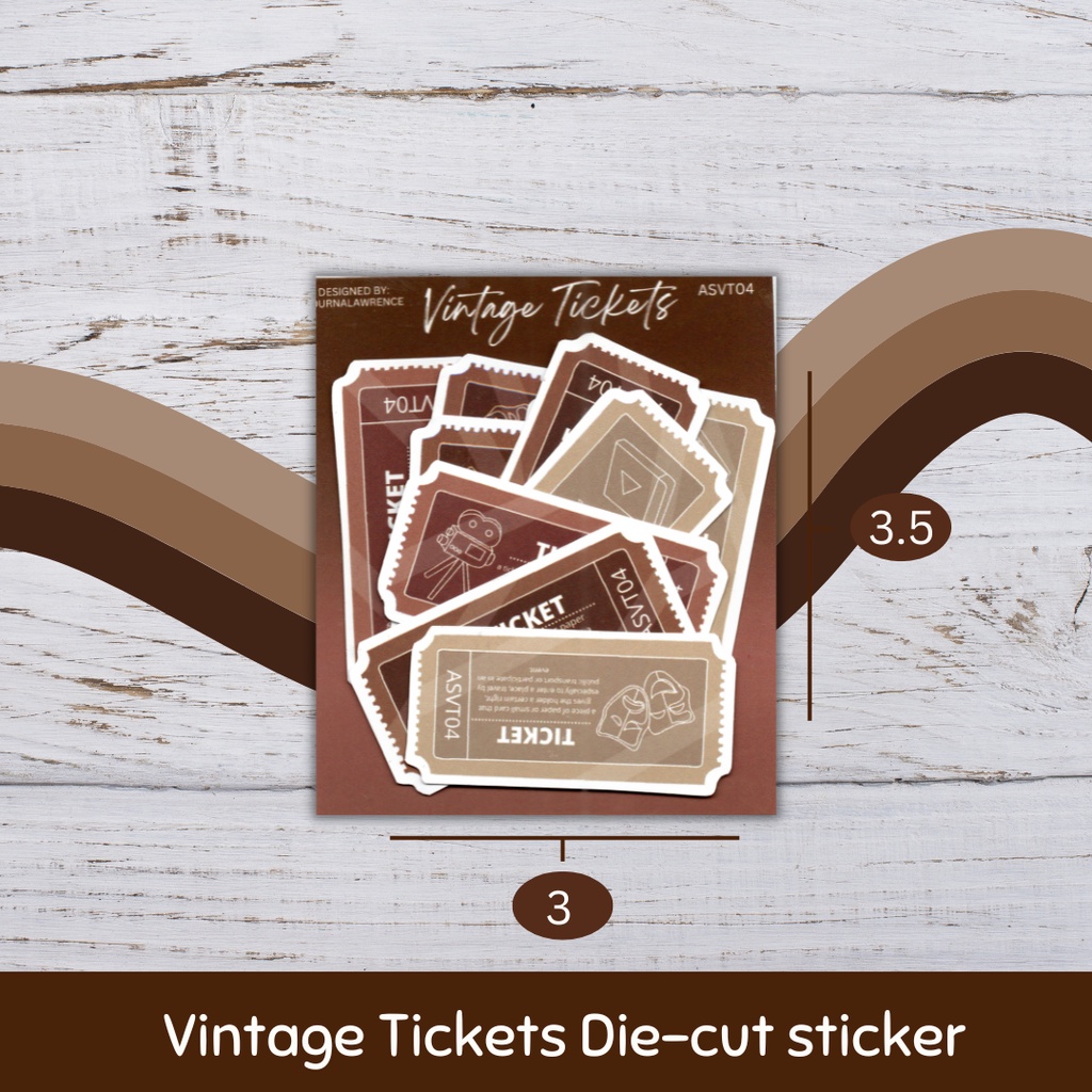 Vintage Tickets Die Cut Sticker | Shopee Philippines