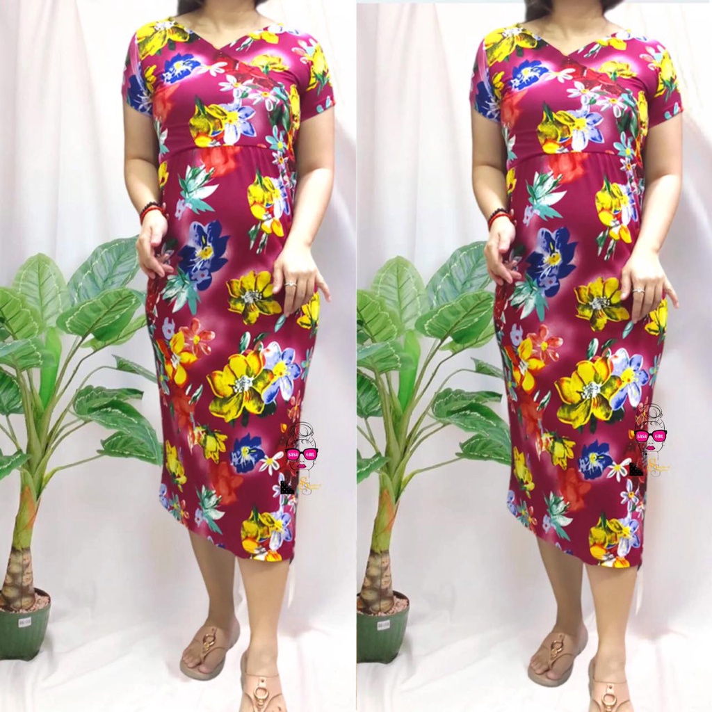 SASA floral print breastfeeding friendly maxi casual nursing dress 766 736 ss50 | Shopee Philippines