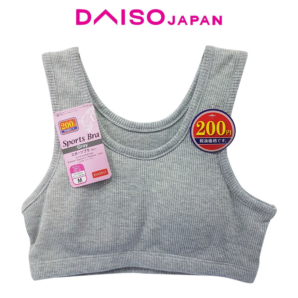 Daiso Gray Sports Padded Bra (Medium) | Shopee Philippines